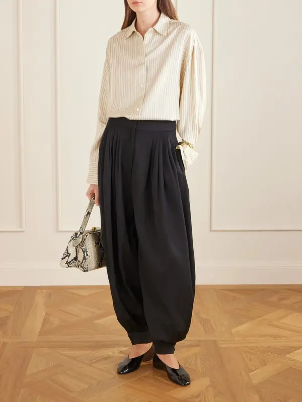 Altuzarra Chapman Pleated Wool Tapered Trousers