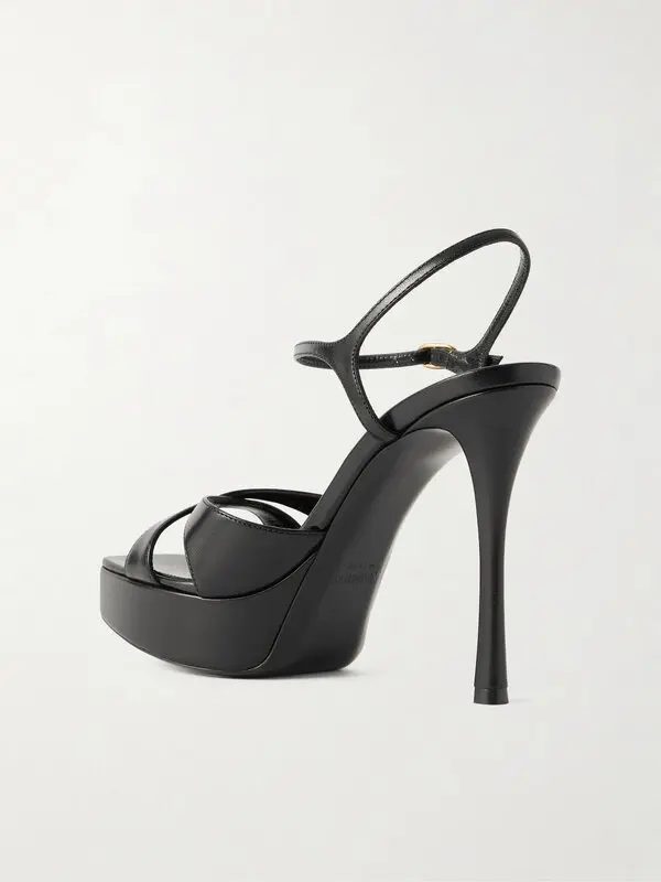 Saint Laurent Debbie Leather Platform Sandals