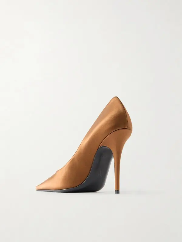 Amina Muaddi Barbara Satin Pumps - Brown