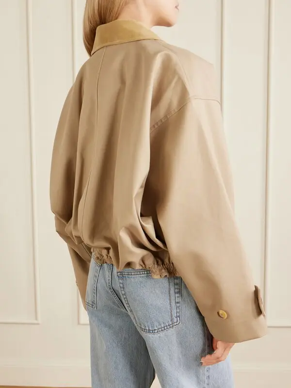 RÓHE Suede-trimmed Cotton Blouson Jacket