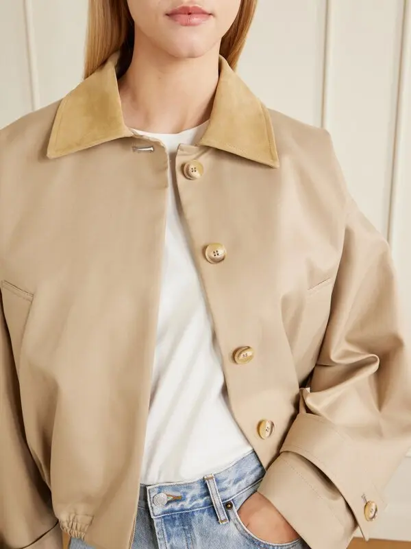 RÓHE Suede-trimmed Cotton Blouson Jacket