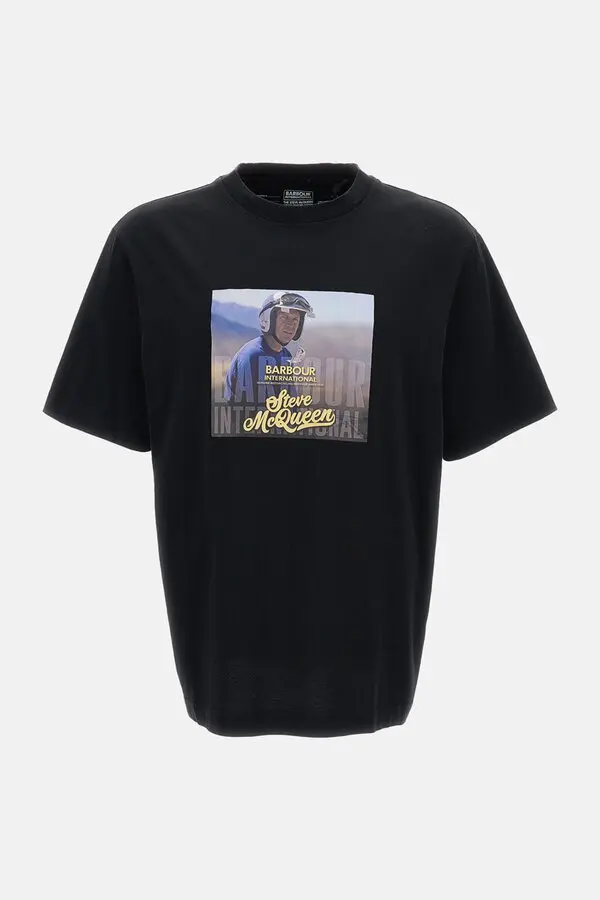 BARBOUR INTERNATIONAL Short-sleeve T-shirt With Print - Black