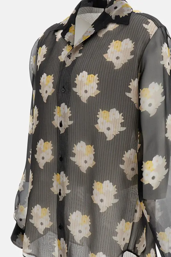 Fendi Double-layer Patterned Shirt - Black