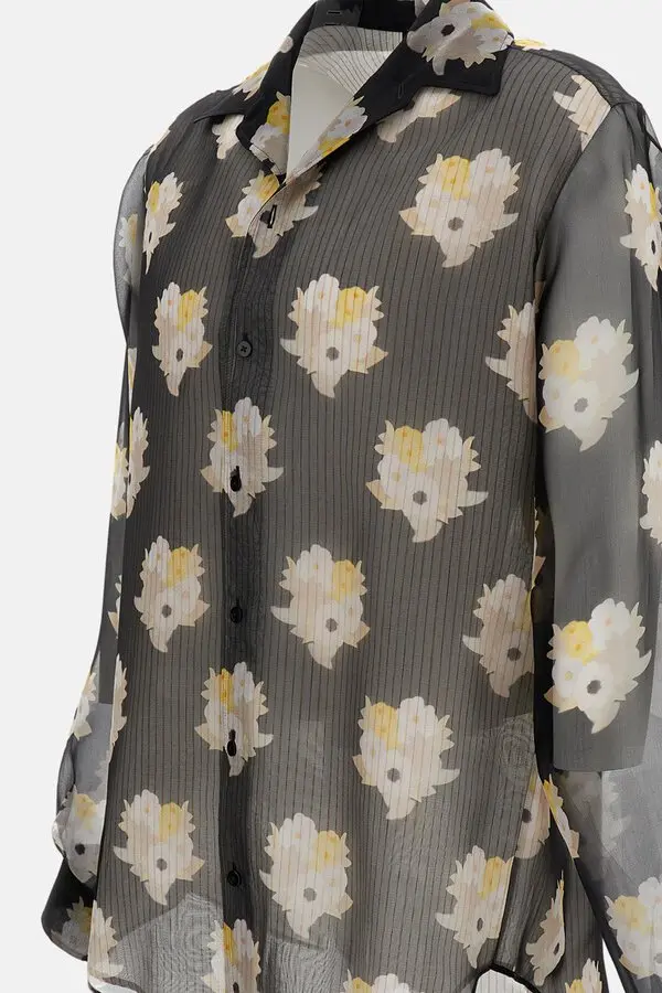 Fendi Camicia A Doppio Strato Fantasia - Black