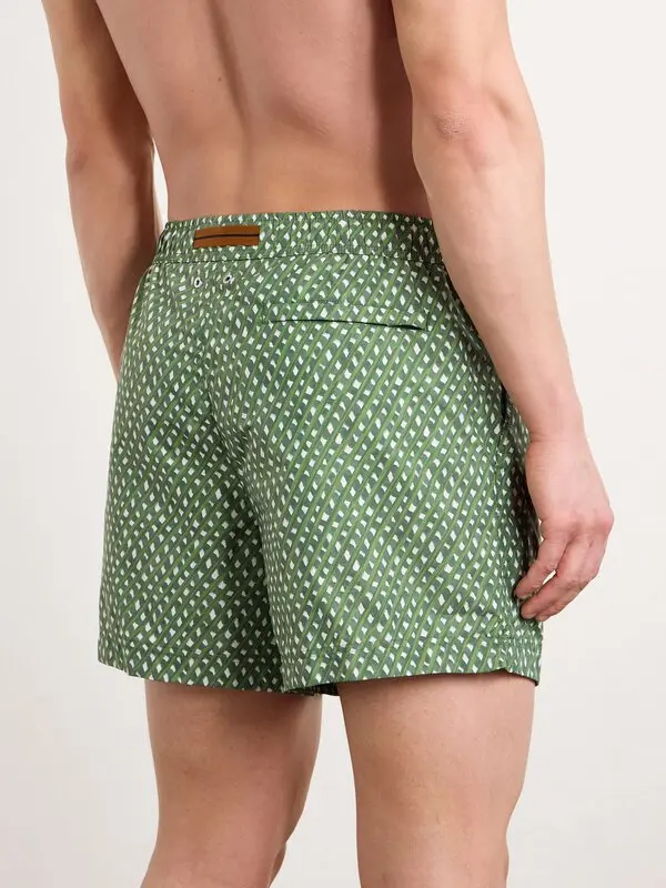Zegna Straight-leg Printed Cotton Swim Shorts