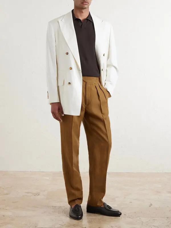 Rubinacci Manny Straight-leg Pleated Trousers