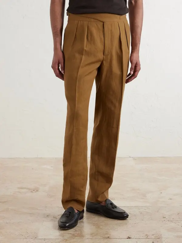 Rubinacci Manny Straight-leg Pleated Trousers