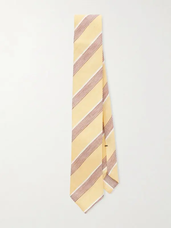 DE PETRILLO 7cm Striped Tie - Yellow
