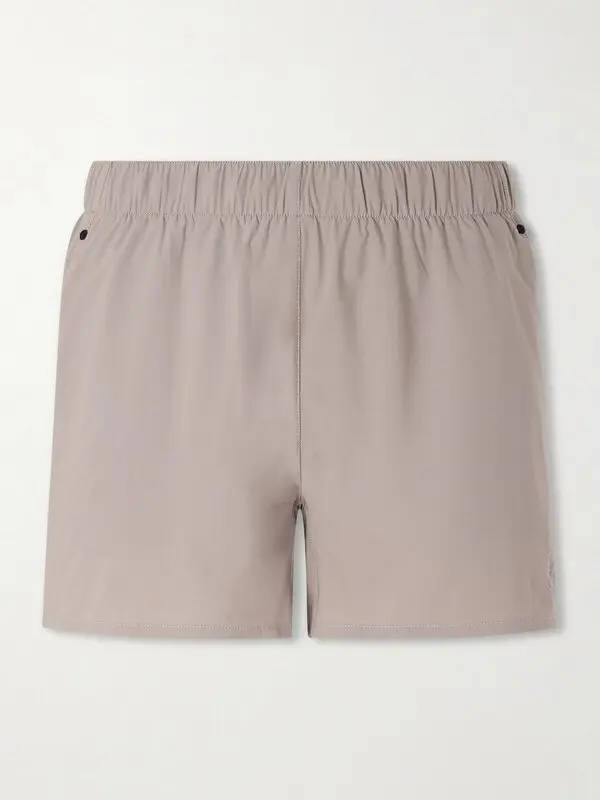 PORTAL Marka 5" Mesh-trimmed Recycled-shell Running Shorts - Brown