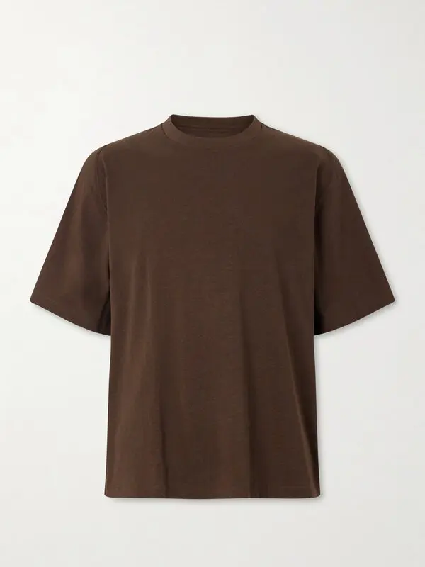 PORTAL Root Organic Cotton And Hemp-blend Jersey T-shirt - Brown