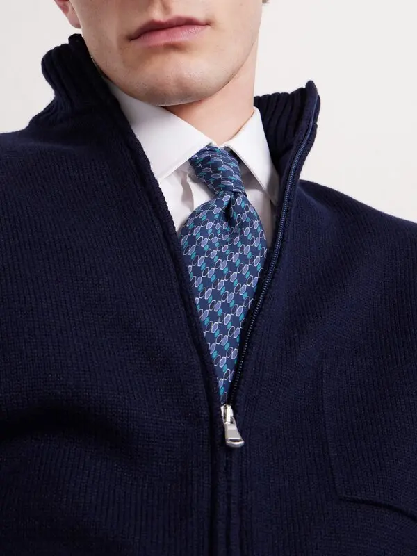 Thom Sweeney 8cm Printed Silk Neck Tie