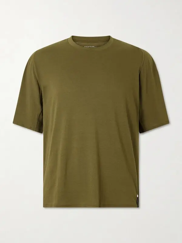 PORTAL Drift Merino Wool-blend Jersey T-shirt - Green