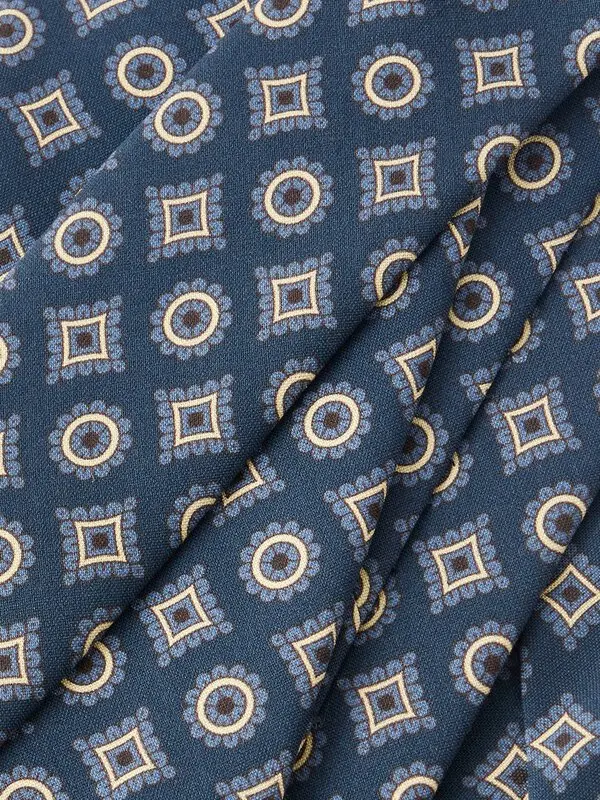 Thom Sweeney 8cm Printed Silk Tie - Blue