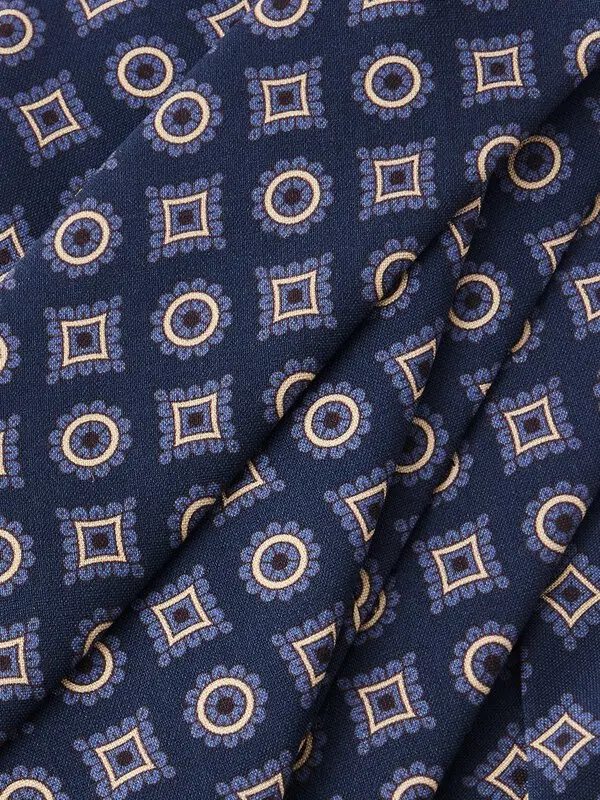 Thom Sweeney 8cm Printed Silk Tie - Blue