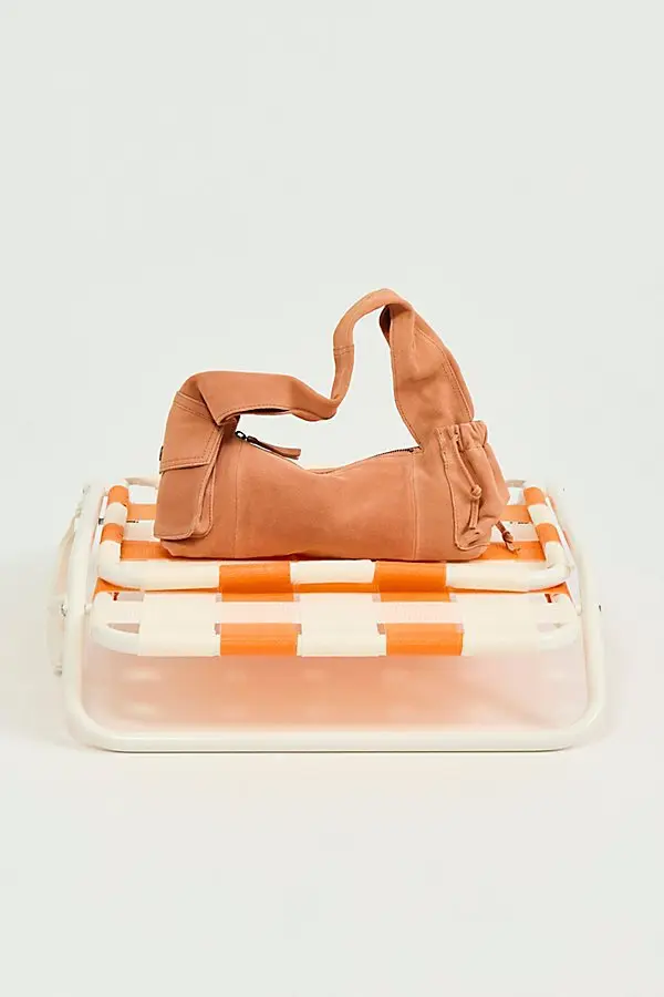 Free People Soto East West Suede Shoulder Bag - Coral Reef
