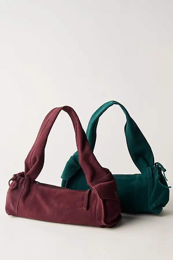 Free People Soto East West Suede Shoulder Bag - Deep Teal