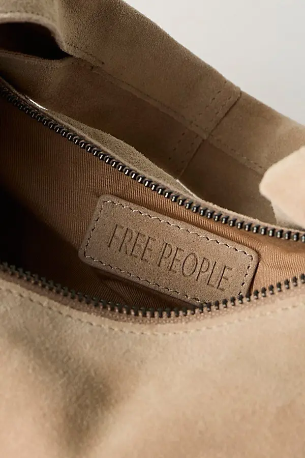 Free People Soto East West Suede Shoulder Bag - Mushroom