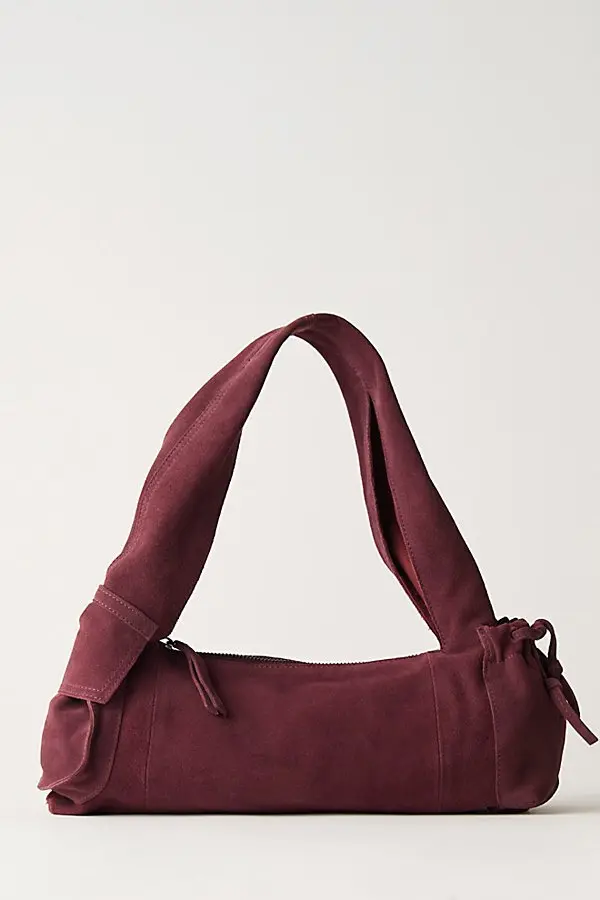 Free People Soto East West Suede Shoulder Bag - Plum