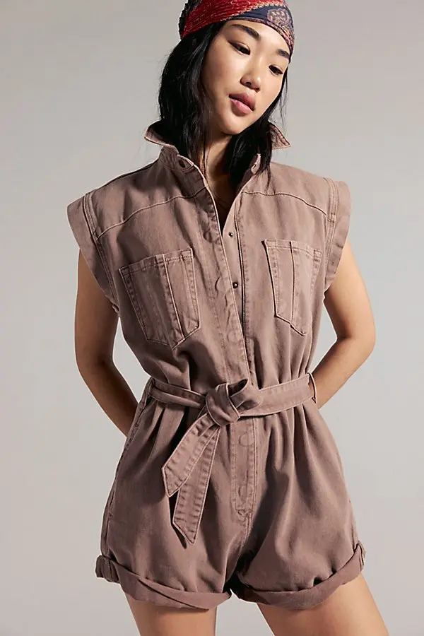 ONETEASPOON Bandit Aviator Romper - Espresso Bar