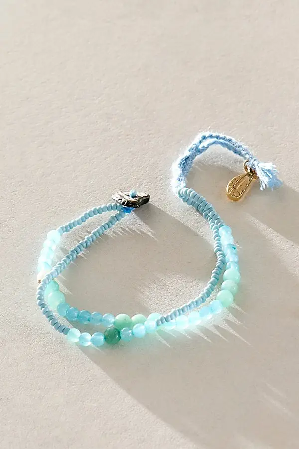 Free People Halo Semiprecious Stone Bracelet - Amazonite