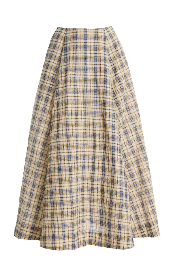 Bernadette Kennedy Cotton-blend Checked Midi Skirt - Multi