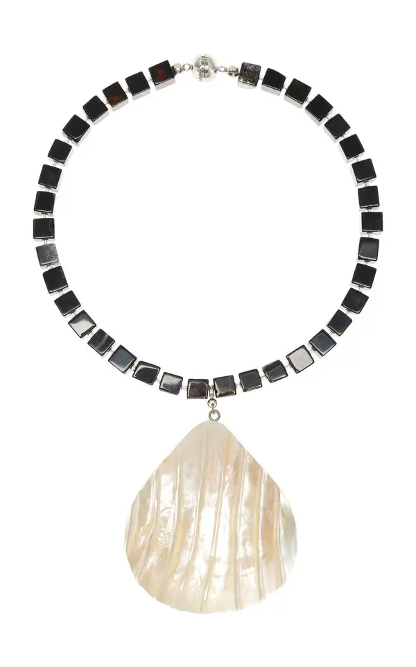 JULIETTA Oro Rhodium-plated Mother Of Pearl And Onyx Necklace - Multi