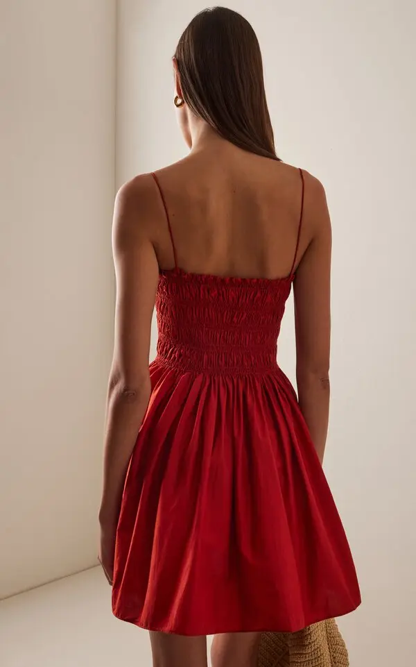 Matteau Shirred-bodice Mini Dress - Red