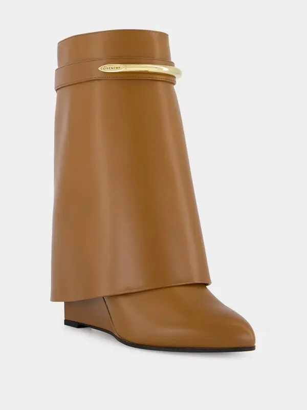 Givenchy Shark Ankle Boots In Leather - Brown