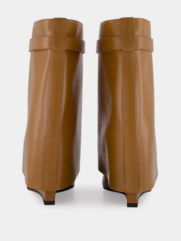 Givenchy Shark Ankle Boots In Leather - Brown