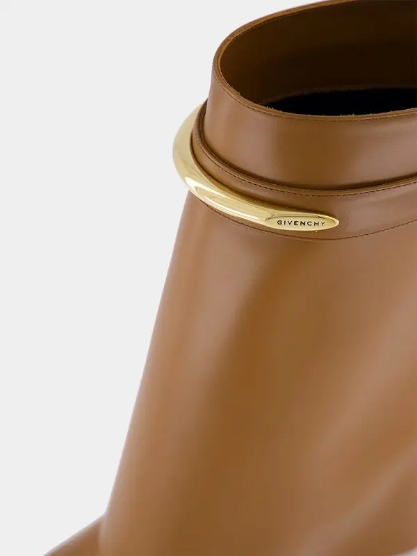Givenchy Shark Ankle Boots In Leather - Brown