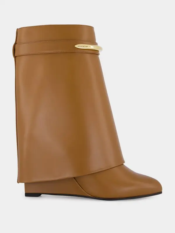 Givenchy Shark Ankle Boots In Leather - Brown