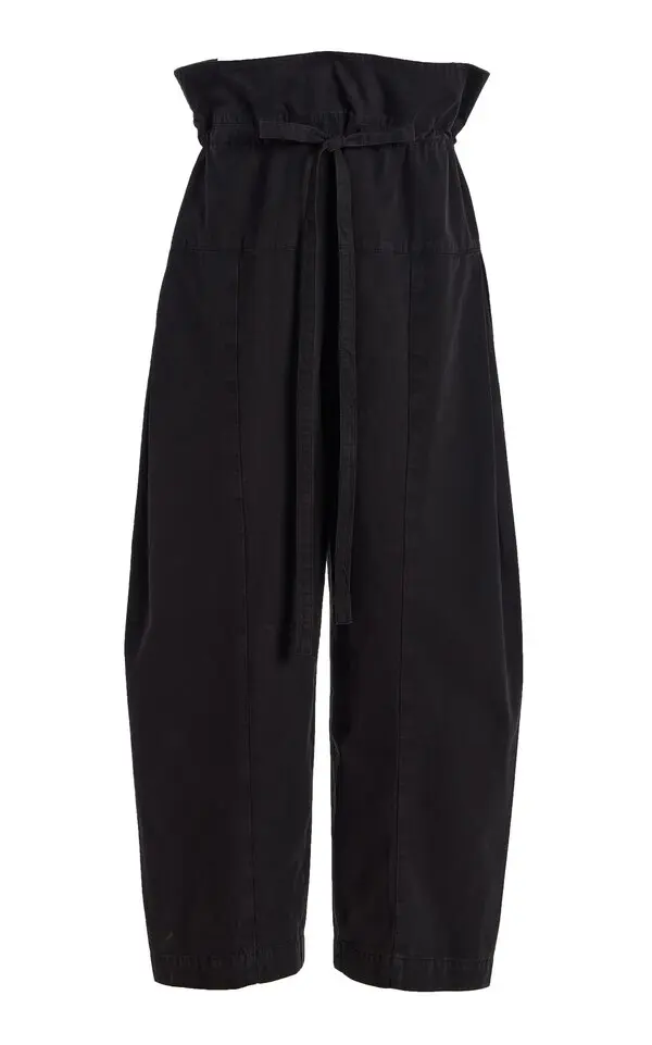 Matteau Fisherman Cotton Drawcord Wide Leg Pants - Black