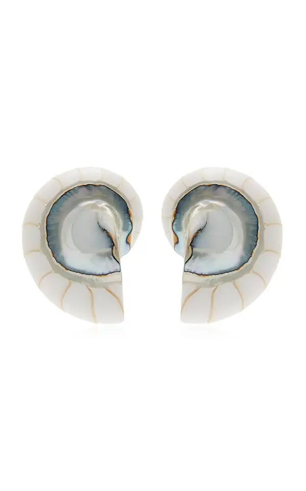 JULIETTA Nautilus Clip-on Earrings - White