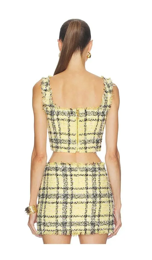Balmain Glitter Tweed Tartan Top
