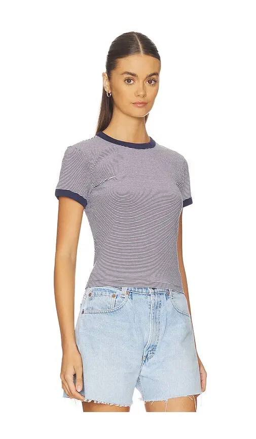 Good American Super Stretch Ringer Baby Tee