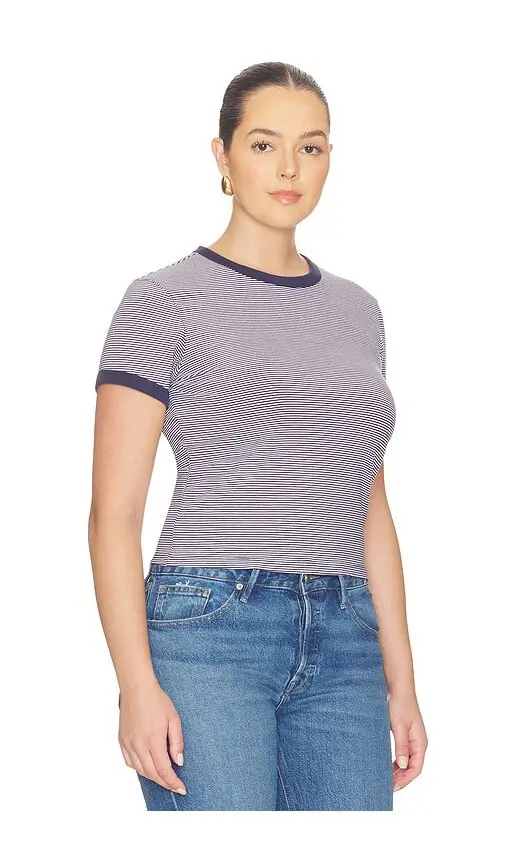 Good American Super Stretch Ringer Baby Tee