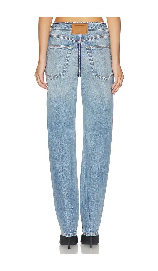 Alexander Wang Dipped V Zip Waistband Straight Leg Jeans