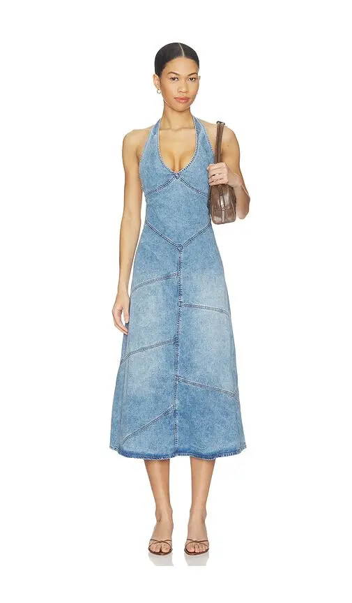 EB DENIM Delphi Pieced Halter Dress