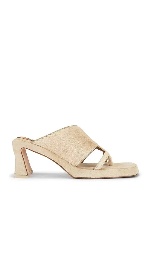 MIISTA Trisha Pony Asymmetric Thong Sandal - Beige