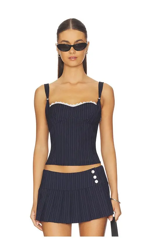 I.AM.GIA Corset Top With Lace Trim