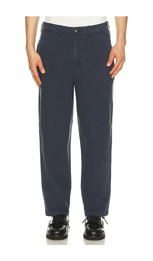 Barbour Cotton Linen Relaxed Trousers - Blue
