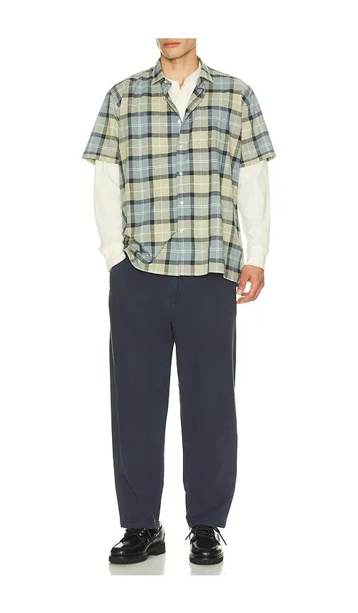 Barbour Cotton Linen Relaxed Trousers - Blue