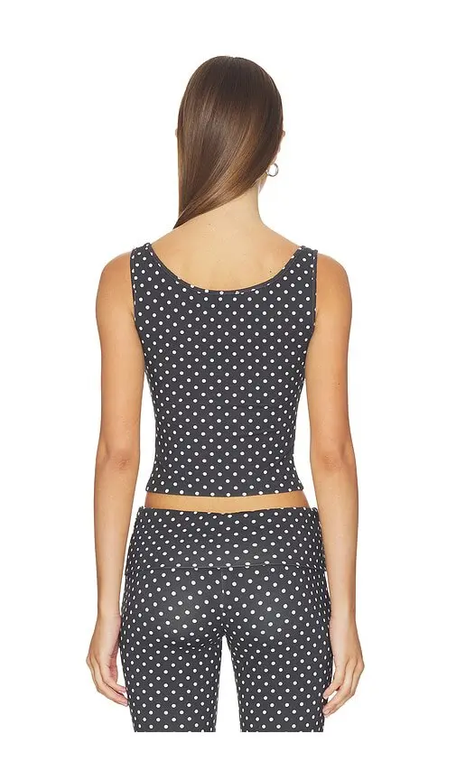 Miaou Luna Cropped Top With Polka Dot Print - Black