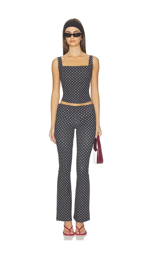 Miaou Luna Cropped Top With Polka Dot Print - Black