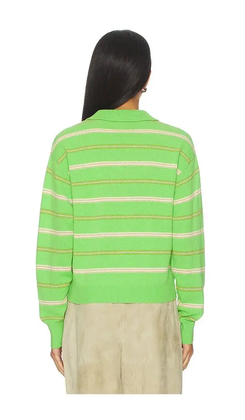 Guest In Residence Collegiate Stripe Polo - Green
