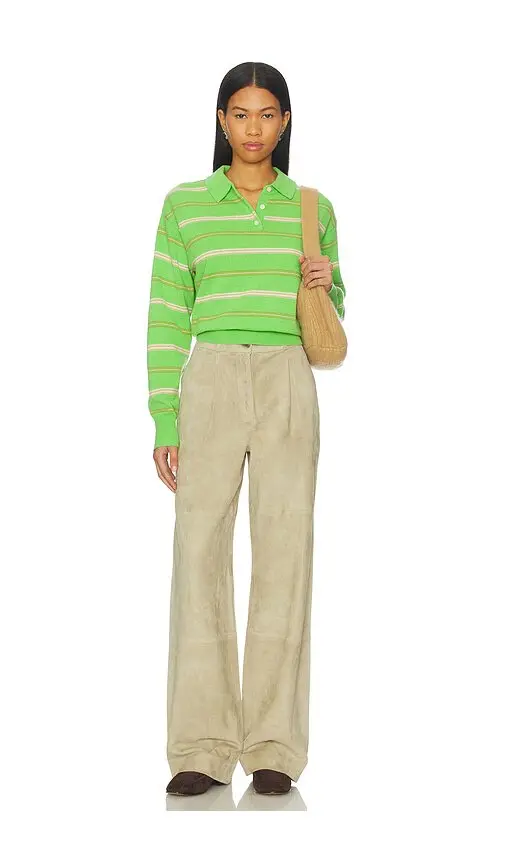 Guest In Residence Collegiate Stripe Polo - Green