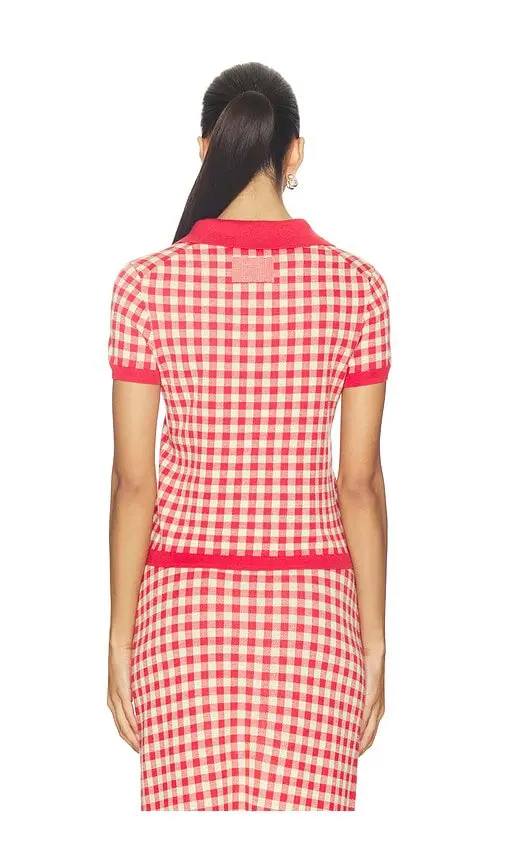 Guest In Residence Gingham Shrunken Polo - Red