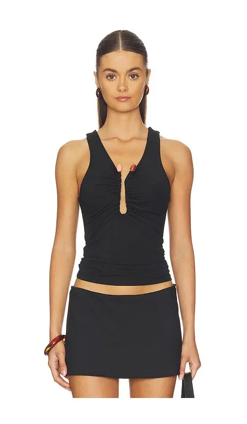 Superdown Vandelia Top With U-wire Front And Stone Detailing