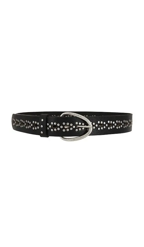 Free People Preston Studded Leather Belt - Black