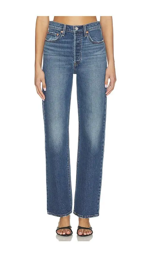 LEVI'S Ribcage Full Length Straight Leg Jeans - Blue